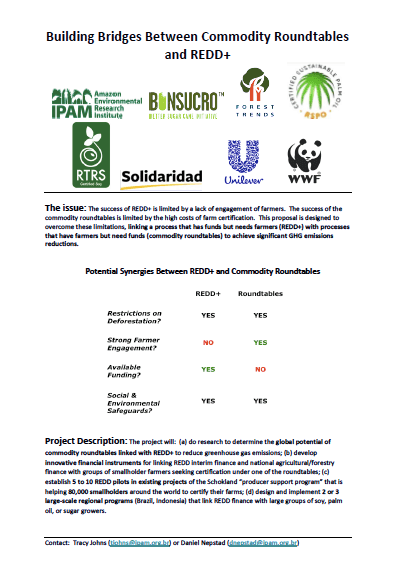 IPAM Amazônia - | Building Bridges Between Commodity Roundtables and REDD+