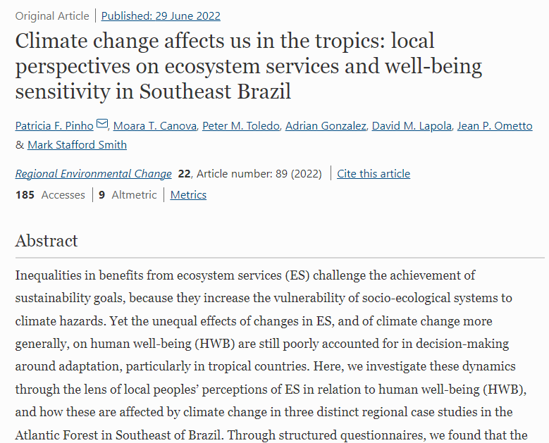 IPAM Amazônia - | Climate change affects us in the tropics: local perspectives on ecosystem ...